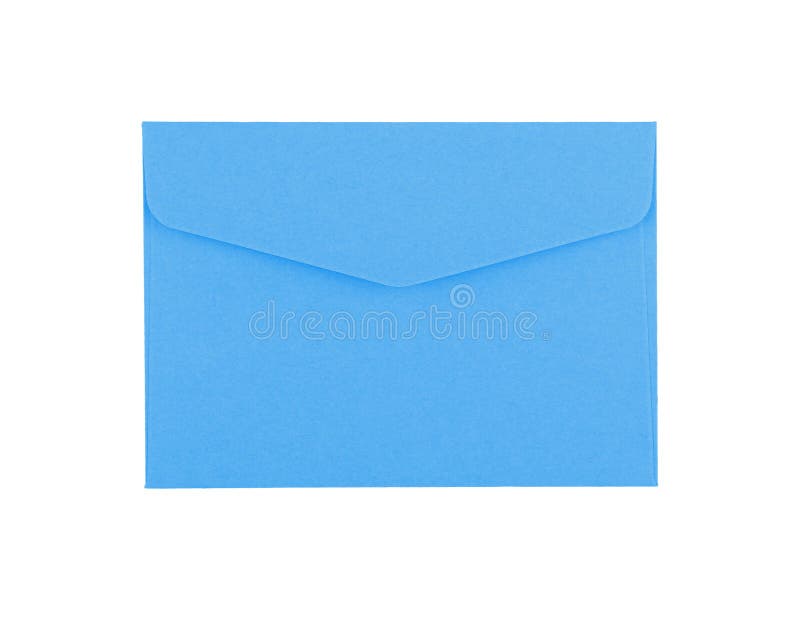 Blue Paper Envelope Isolated on White Stock Photo - Image of blue ...