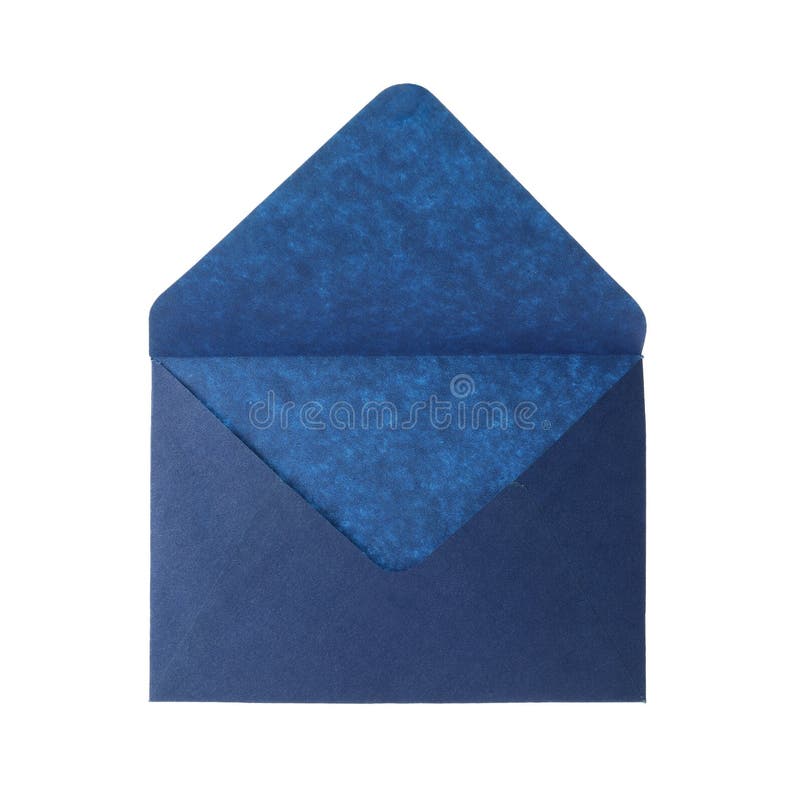 Blue Paper Envelope Isolated on White. Mail Service Stock Photo - Image ...