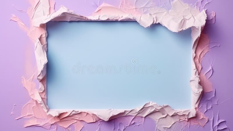 A Blue Paper Frame with a Purple Background Stock Photo - Image of ...