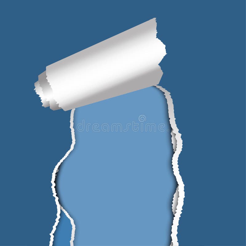 Blue Paper Gap in Modern Style. Copy Space. Vector Illustration Stock ...