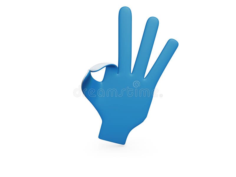 Blue paper hand okey stock illustration. Illustration of gesture - 31261816