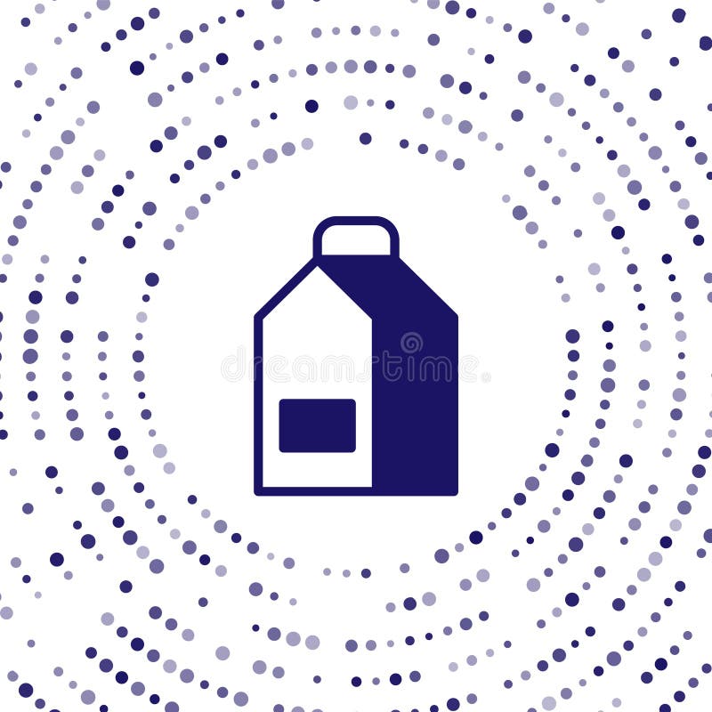 Blue Paper Package for Milk Icon Isolated on White Background. Milk ...