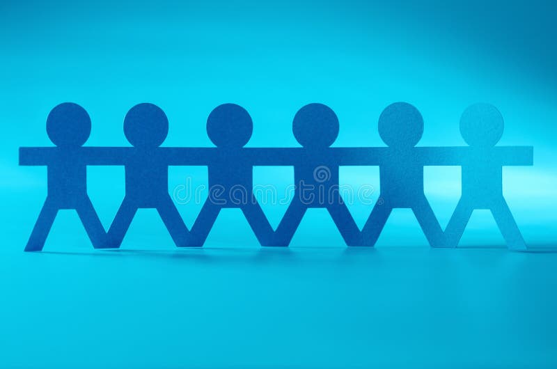 Paper people chain stock photo. Image of connection - 142664726