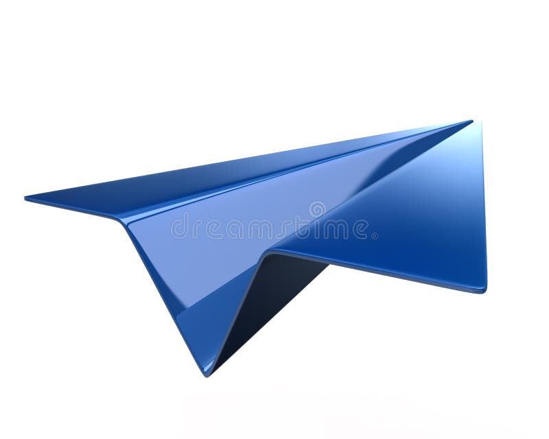 Blue paper plane Icon stock illustration. Illustration of fold - 42176595