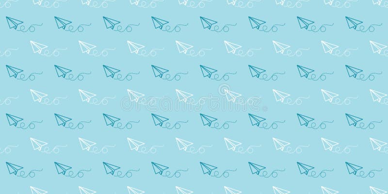Blue Paper Plane Seamless Repeat Pattern Vector Background Stock Vector - Illustration of repeat ...