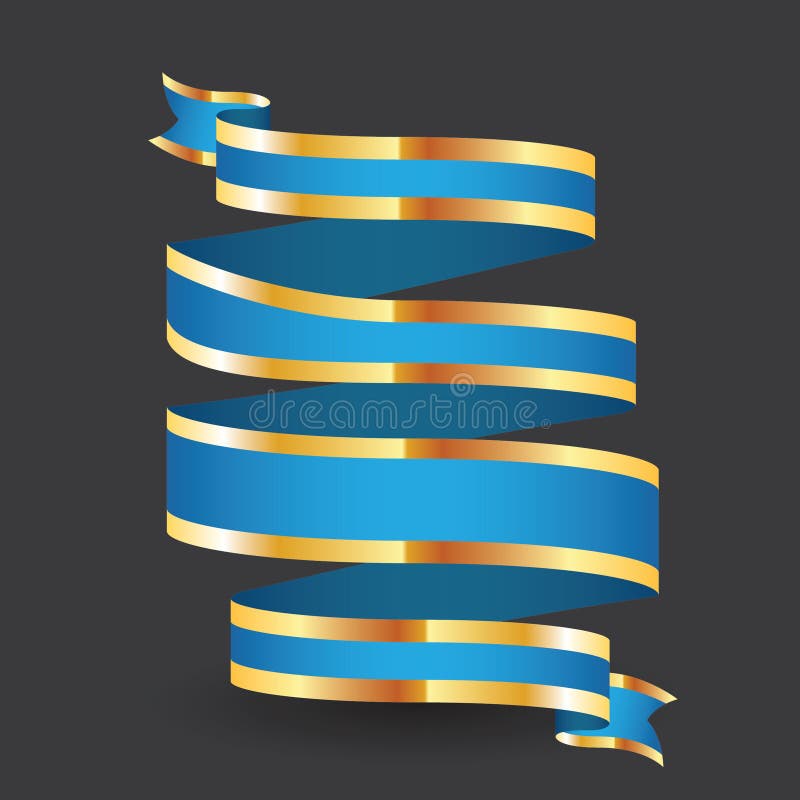 Blue Paper Ribbon with on the Grey Background Stock Vector ...