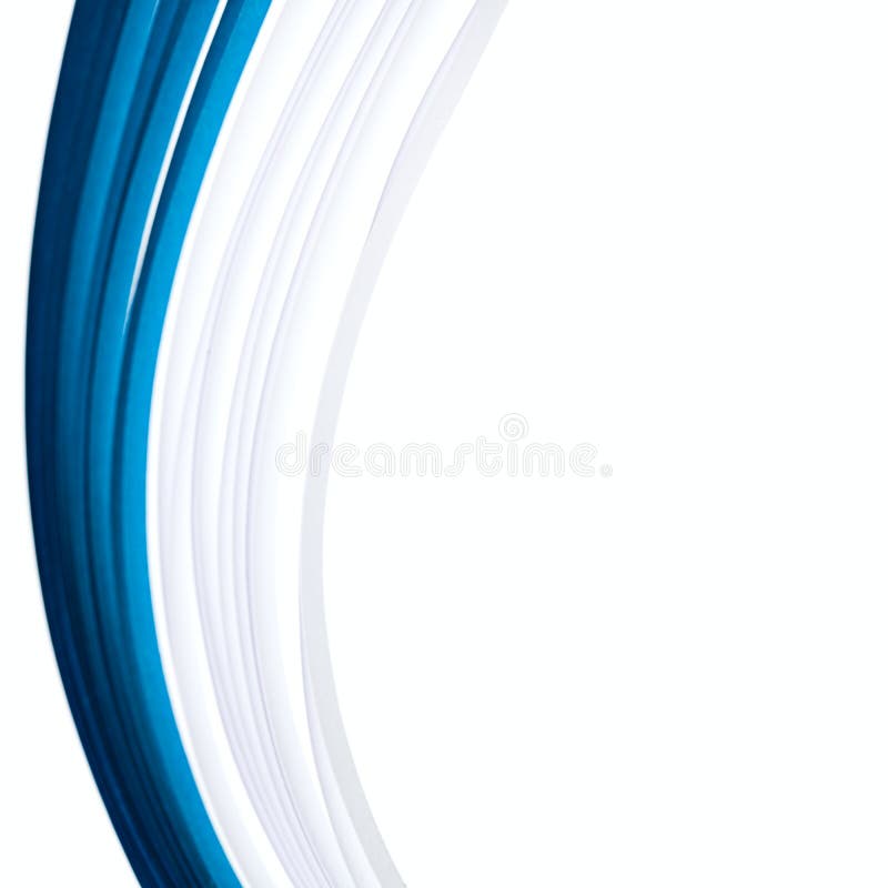 Blue Paper Ribbon Abstract Isolated Background Stock Image - Image of ...