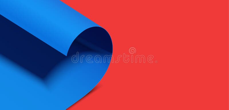 Blue Paper Roll 3d Realistic Vector Background Illustration Stock ...