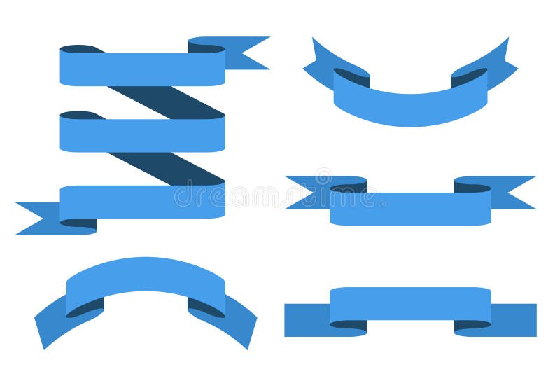 Blue paper scrolls. Set stock vector. Illustration of white - 123438245