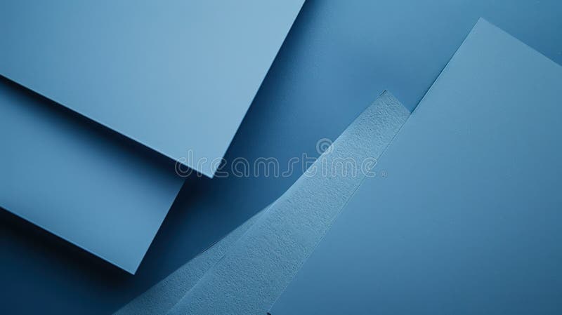 Abstract Blue Paper Shapes Overlapping on a Light Blue Surface Stock ...