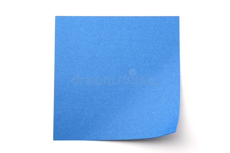 Blue Post it Paper Note on White Background Stock Image - Image of ...