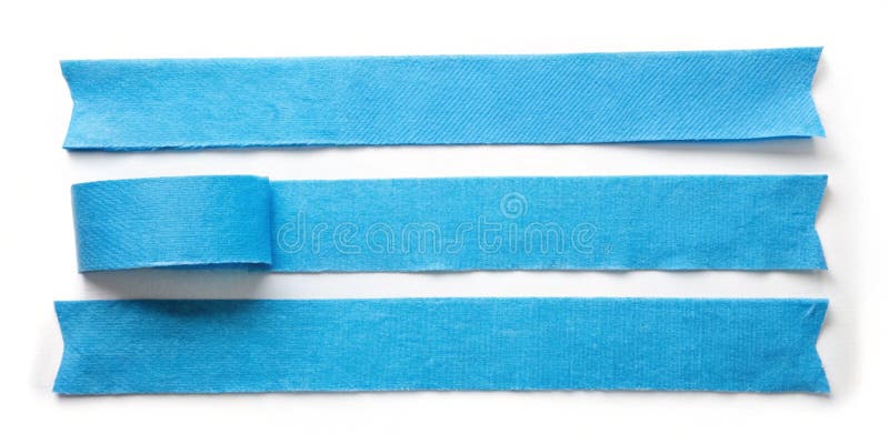 Blue Paper Tape Strips on White Background Stock Illustration ...