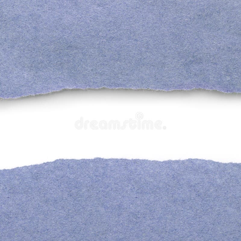 Blue Paper Torn in Half Over White with Soft Shadow Stock Image - Image ...