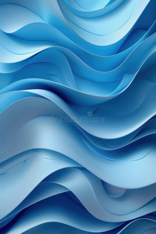 Blue Paper Waves Create an Abstract Background with Flowing and Curved ...