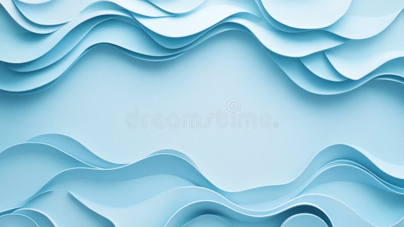 Blue Paper Waves Creating an Abstract Layered Design Stock Photo ...