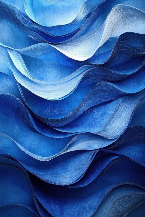 Blue Paper Waves, a Dynamic and Textured Background Featuring Flowing ...