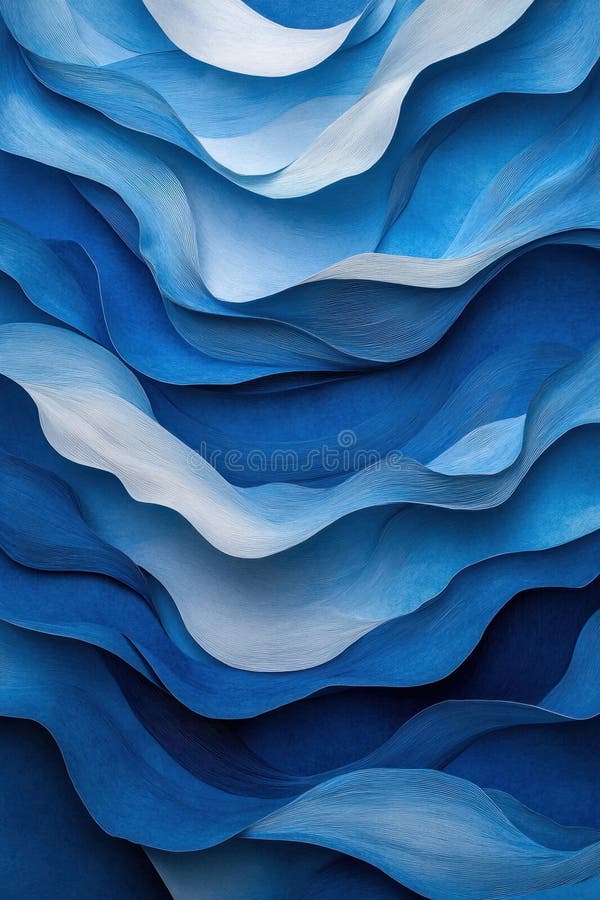 Blue Paper Waves, a Dynamic and Textured Background Featuring Flowing ...
