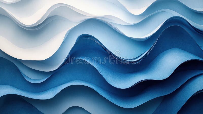 Blue Paper Waves, a Dynamic and Textured Background Featuring Flowing ...
