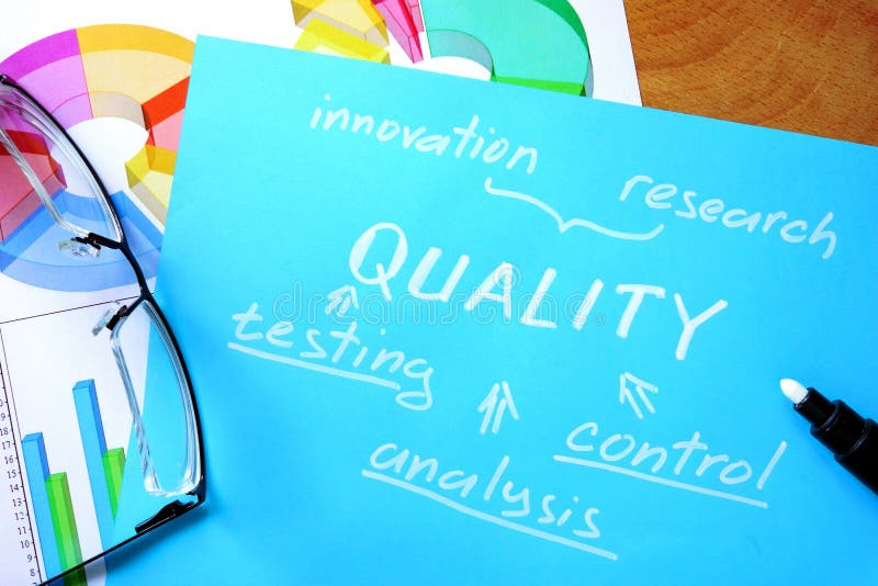 Blue Paper with Word Quality. Stock Photo - Image of manufacture ...