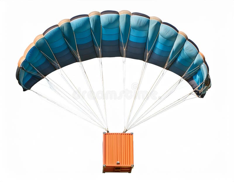 Blue Parachute Drop stock illustration. Illustration of shipping ...