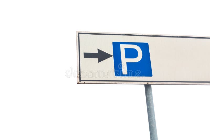 Blue Parking Sign Isolated on White Background. Stock Image - Image of ...