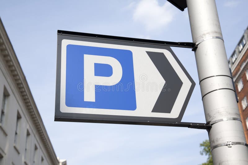 Blue Parking Lot Sign stock image. Image of sign, park - 27807451