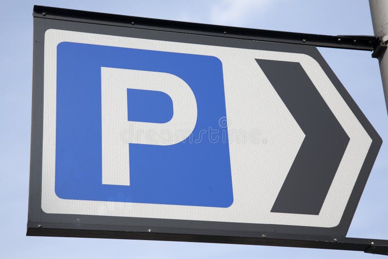 Blue Parking Lot Sign stock image. Image of sign, park - 27807451