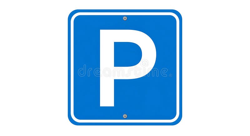 Blue Parking Sign with White P Stock Illustration - Illustration of ...