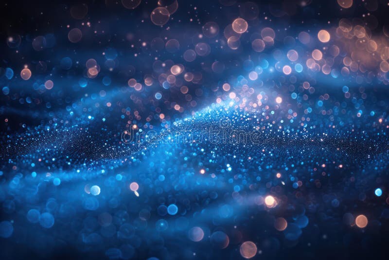 Blue Particle Bokeh: Abstract Background with Glowing Particles Stock ...