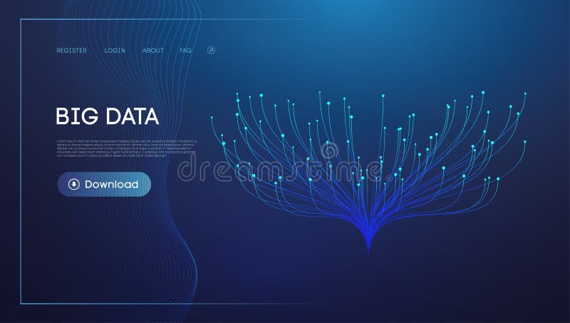 Blue Particle Data Flow on Dark Background for Technology and Big Data Stock Vector ...