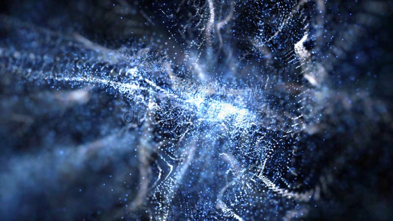 Blue Particle Field Fly through Background Stock Illustration ...