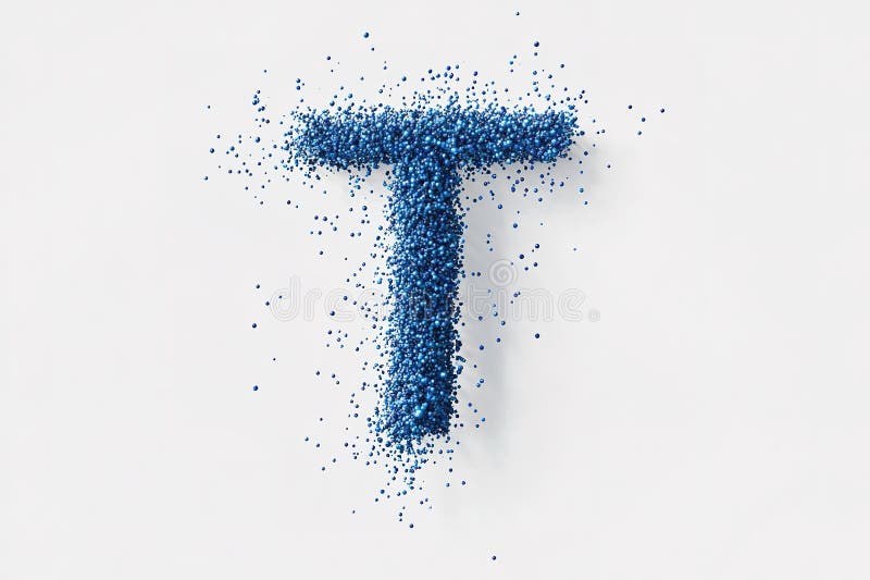 Blue Particle Number Six: Abstract 3D Digit Six Formed by Tiny Blue ...