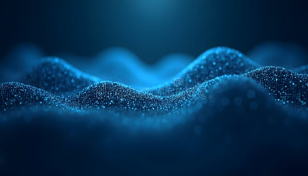 Blue Particle Wave Abstract Background Stock Photo - Image of flow ...