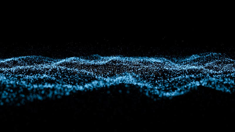 Blue Particle Wave Bokeh Background and Texture Stock Illustration ...