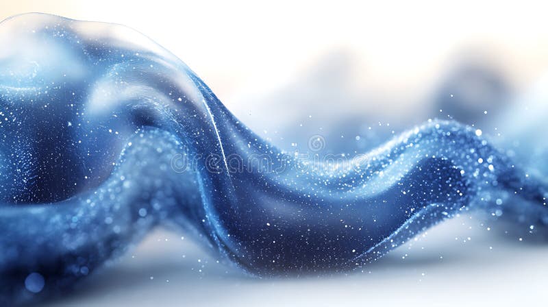 Blue Particle Wave Flowing, Light Background, Abstract Design Stock ...