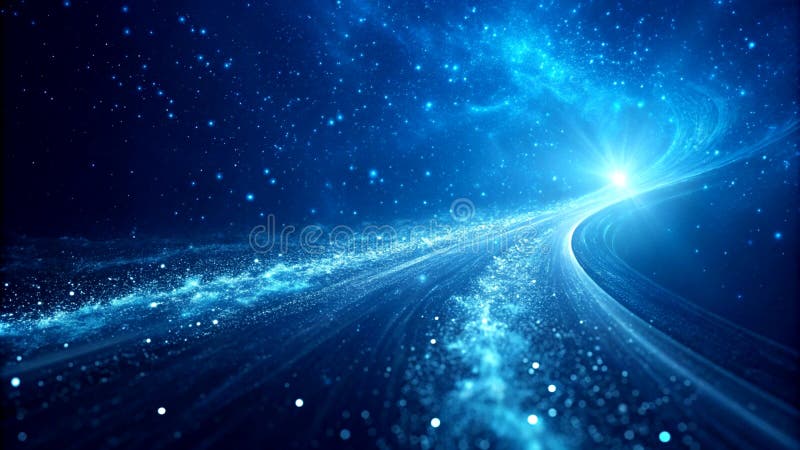 Blue Particle Wave Motion for Tech and Science Backgrounds Stock Photo ...