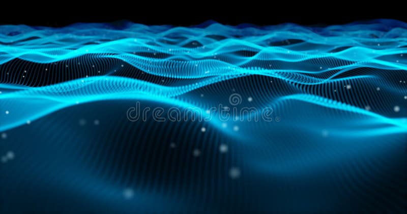 Blue Particle Wave with Small Particle Stock Illustration ...