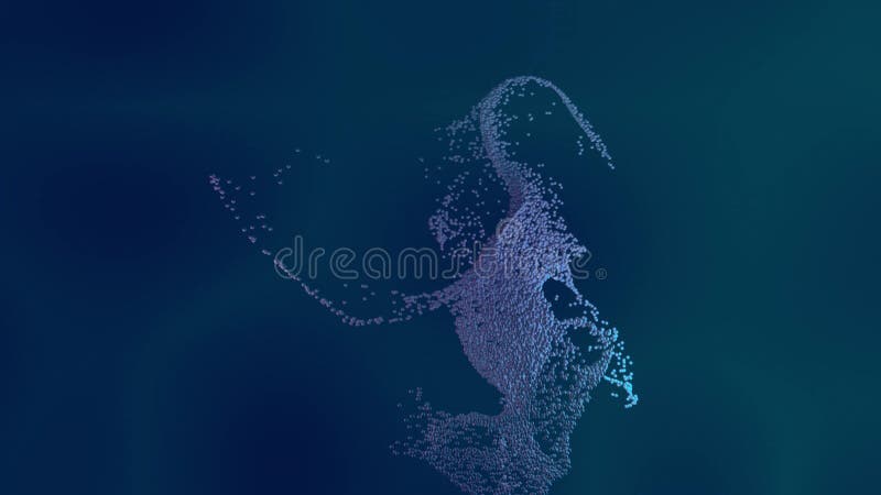 Blue Particles Abstract in Three Dimension Space Stock Video - Video of ...