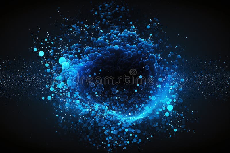 Blue Particles Artistic Background with Glitter Blue and Gold Particles ...
