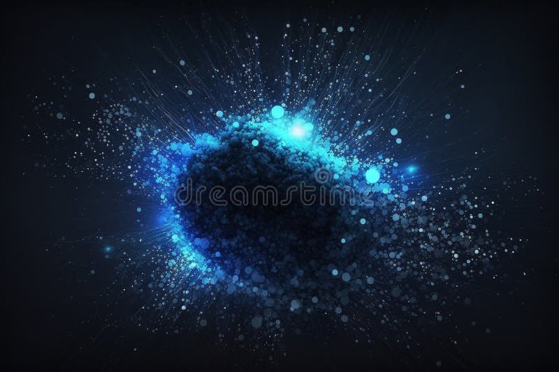 Blue Particles Artistic Background with Glitter Blue and Gold Particles ...