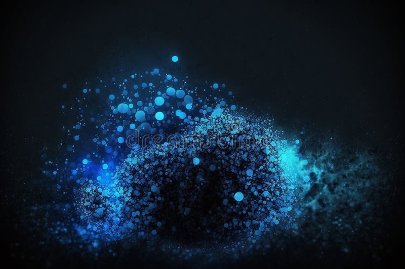Blue Particles Artistic Background with Glitter Blue and Gold Particles ...