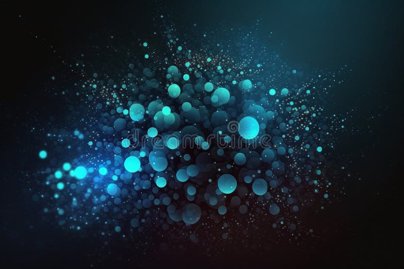 Blue Particles Artistic Background with Glitter Blue and Gold Particles ...