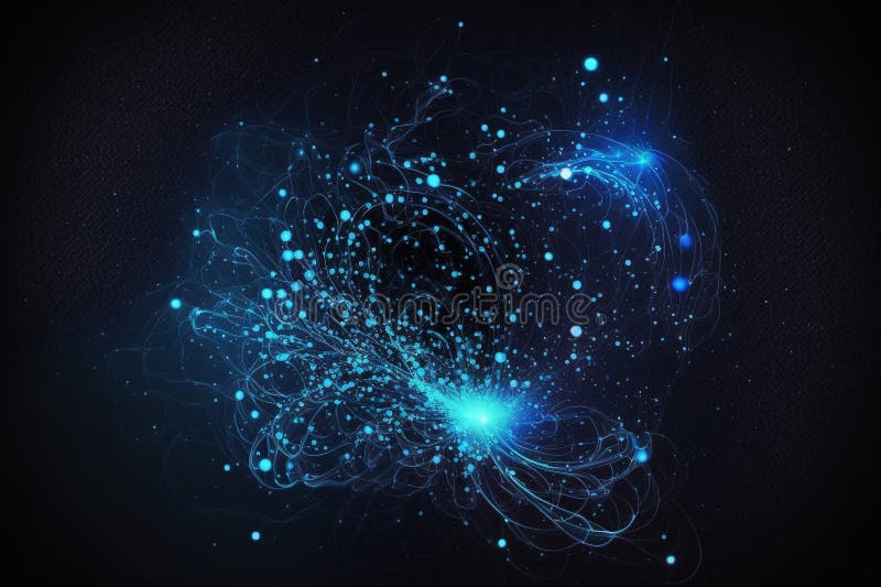 Blue Particles Artistic Background with Glitter Blue and Gold Particles ...