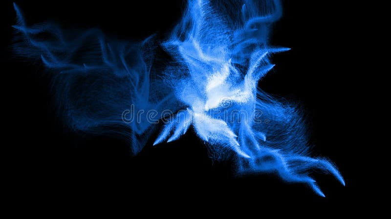 Blue particles on black stock video. Video of imagination - 118363569