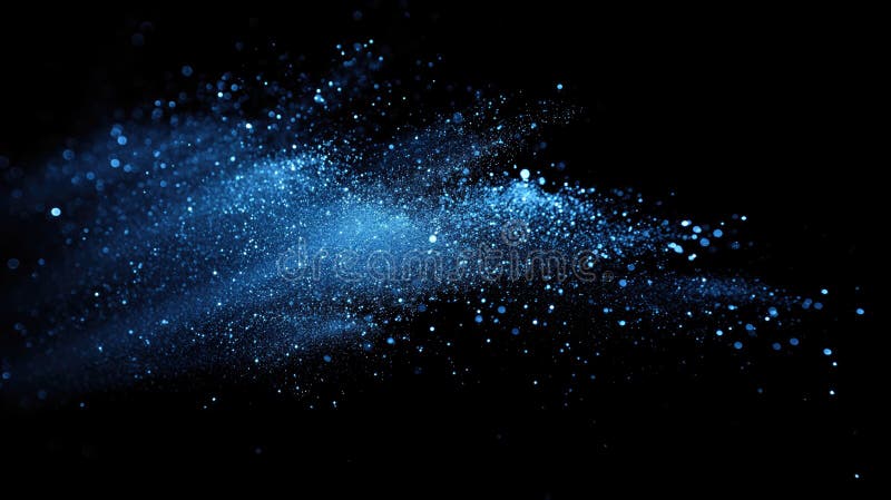 Blue Particles on Black Background Stock Illustration - Illustration of ...