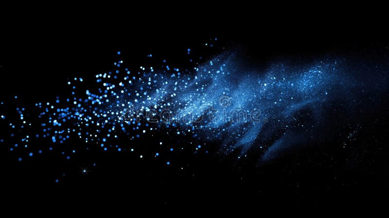 Blue Particles on Black Background Stock Illustration - Illustration of ...
