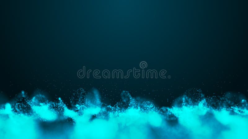 Blue Particles at the Bottom of an Abstract Glitter Background ...