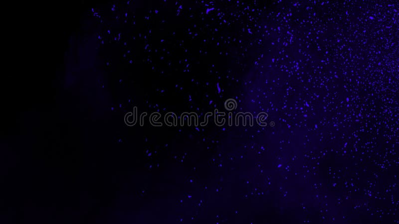 Blue Particles Effect Dust Debris Isolated on Black Background, Motion ...