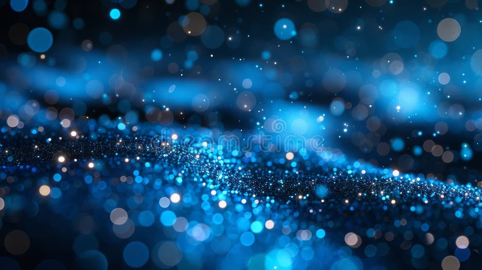 Blue Particles with Stars. Bokeh Shiny Particles Loop Animation Stock Photo - Image of loop ...