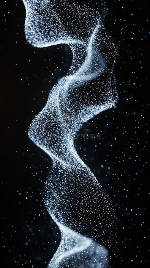 Blue Particles Swirl Gracefully in a Vortex-like Formation, Creating a ...